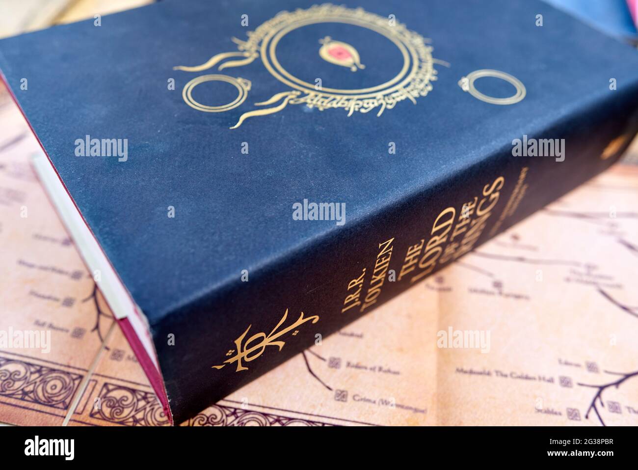The Book of The Lord of the Rings in black binding with a monogram of ...