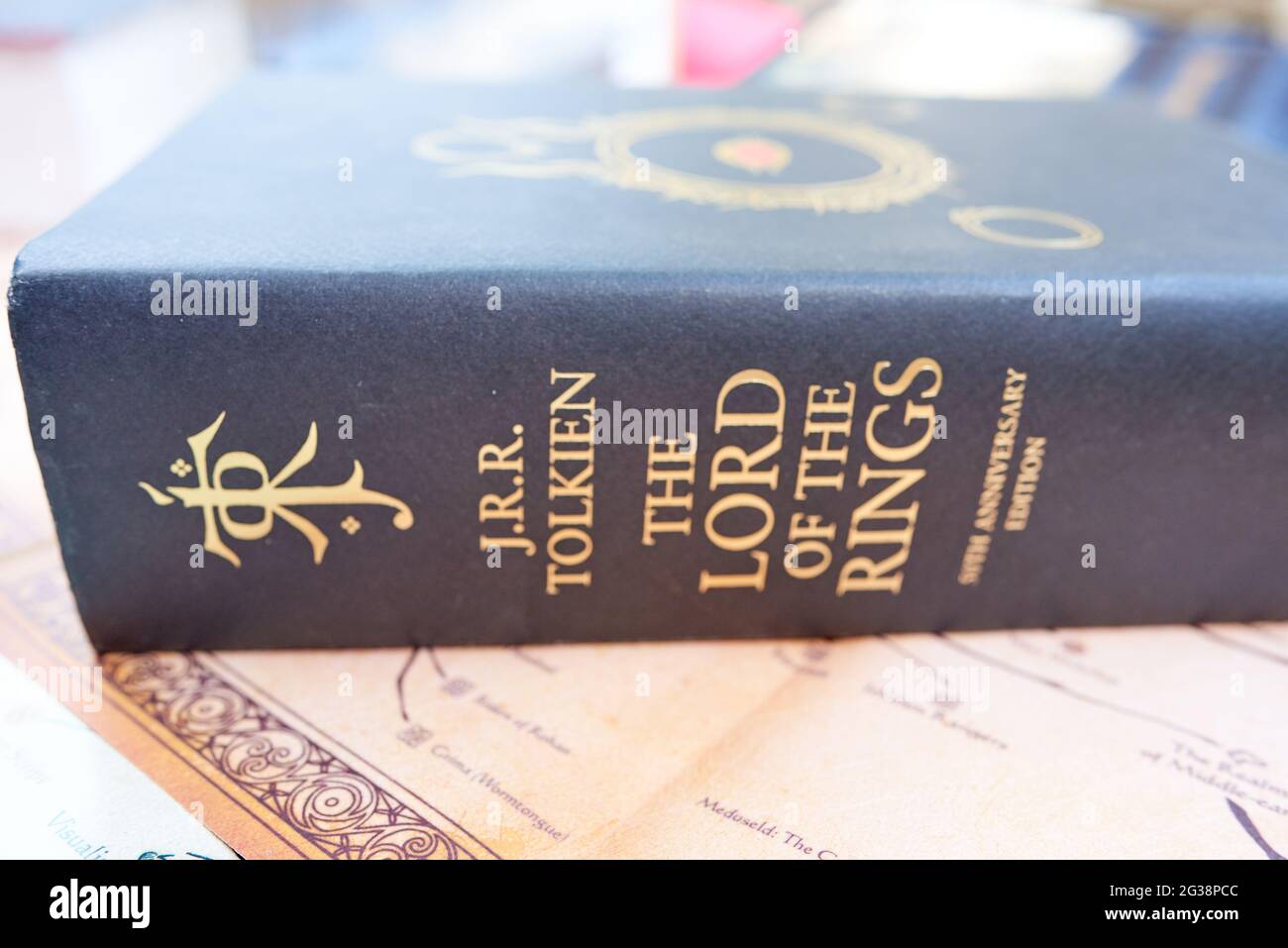 The Book of The Lord of the Rings in black binding with a monogram of ...