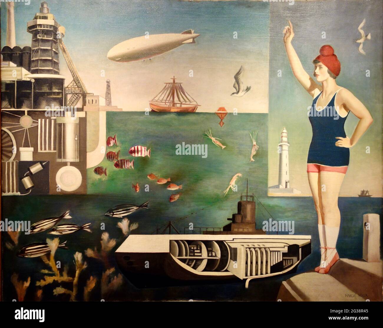 Harue Koga artwork entitled Sea - 1929 Stock Photo - Alamy