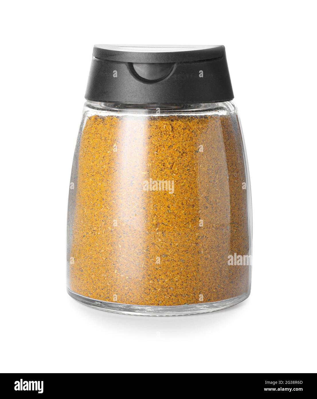 Jar with turmeric powder on white background Stock Photo - Alamy