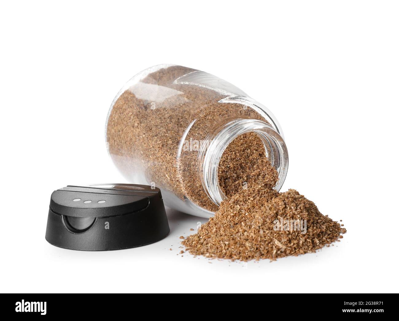 Jar with coriander powder on white background Stock Photo - Alamy