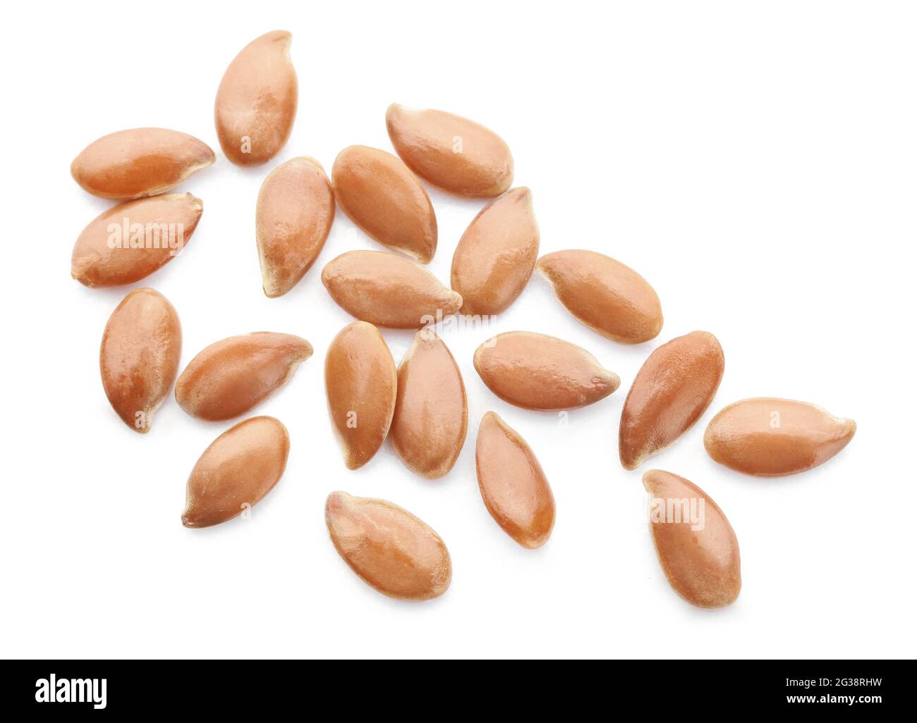 Raw flax seeds on white background Stock Photo - Alamy
