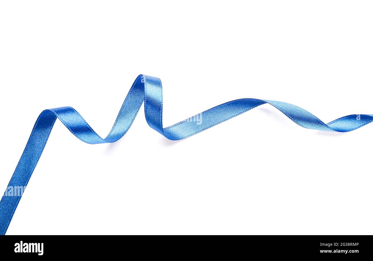 Beautiful blue ribbon on white background Stock Photo - Alamy
