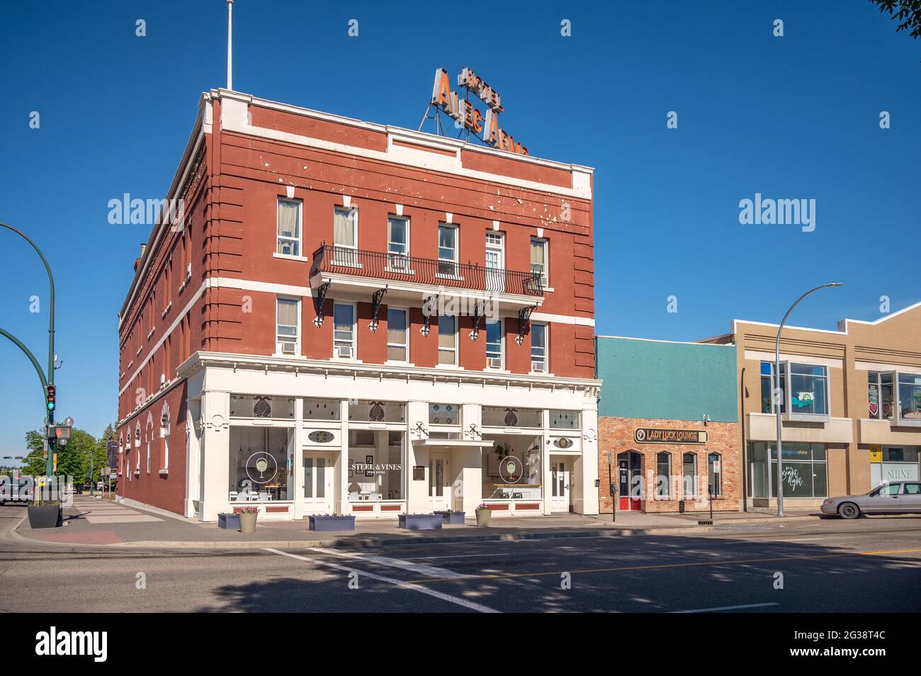 Lethbridge, Alberta - June 13, 2021: The old Alec Arms hotel in ...