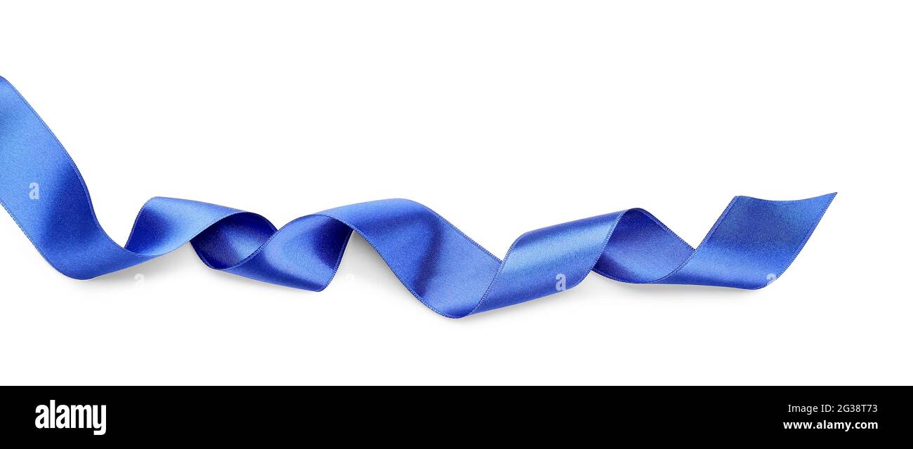 Beautiful blue ribbon on white background Stock Photo - Alamy