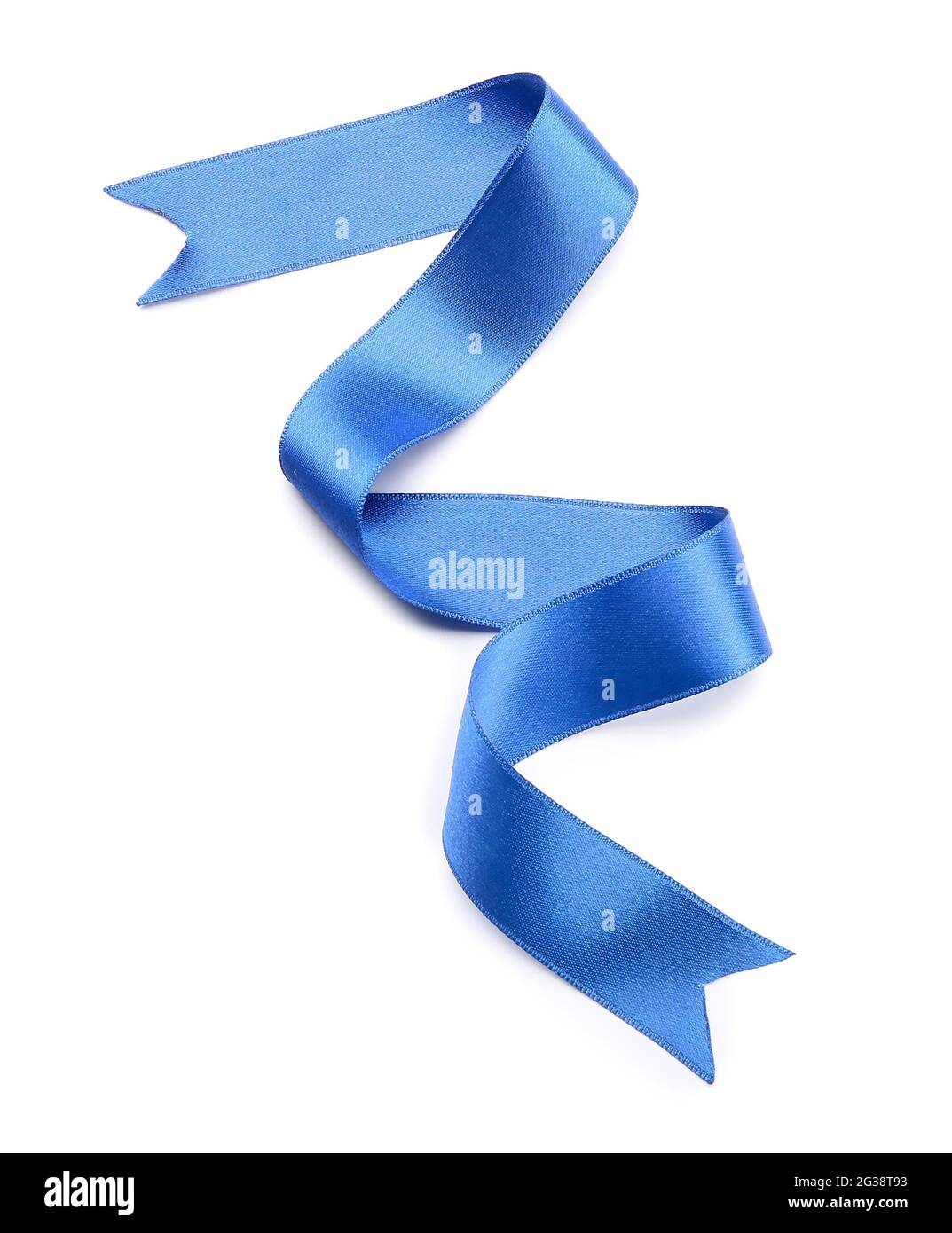Beautiful blue ribbon on white background Stock Photo - Alamy