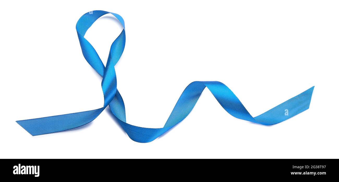 Beautiful blue ribbon on white background Stock Photo - Alamy