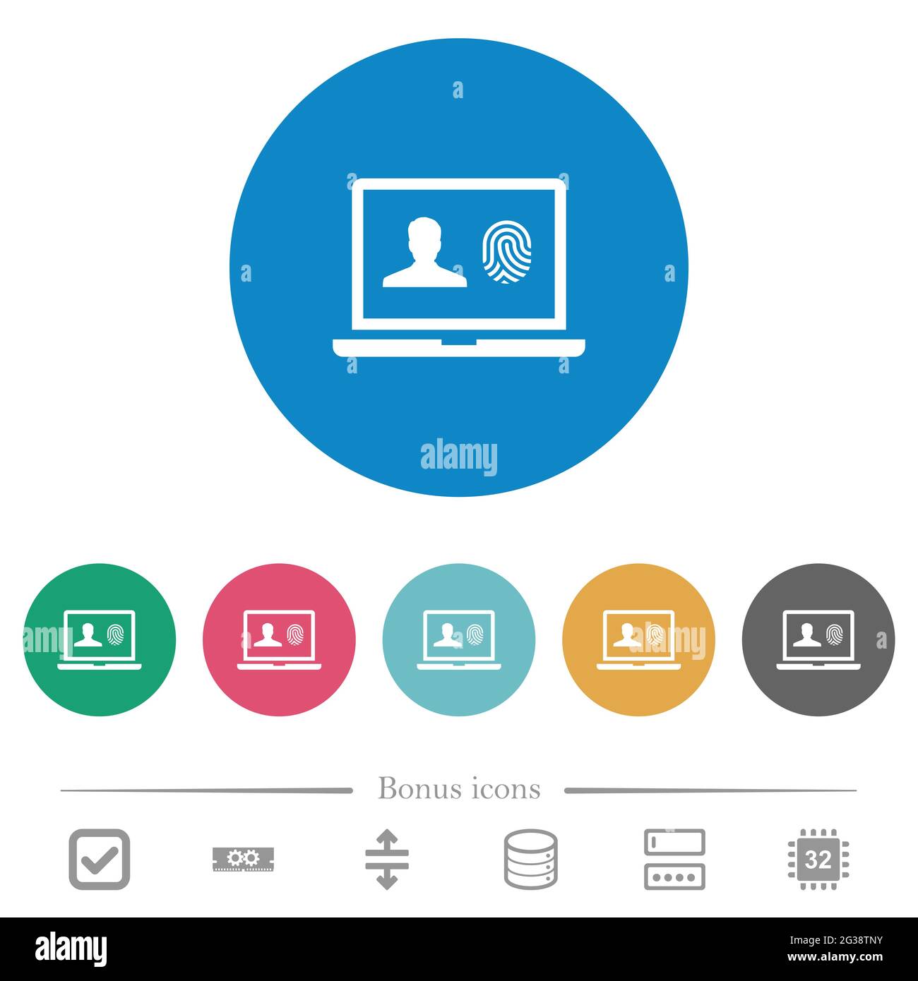 Criminal background check flat white icons on round color backgrounds ...