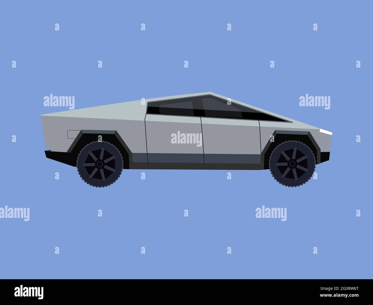 Tesla Cybertruck illustration. Electric vehicle graphic design on a ...