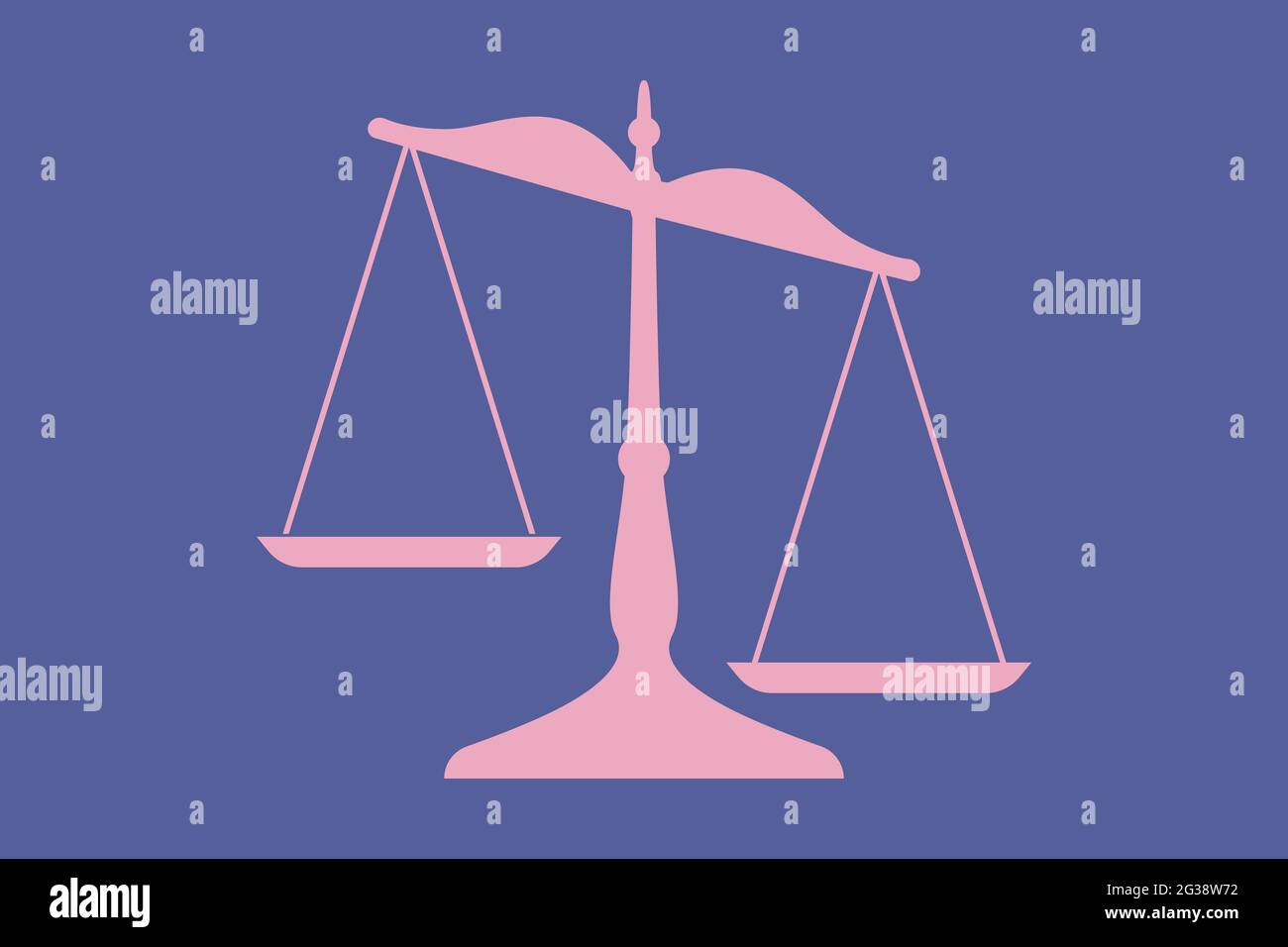 Balanced scale illustation. Pans and arm they are not on an equal level ...