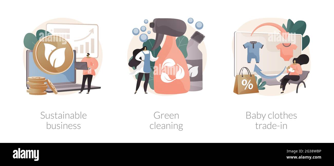 Environmentally friendly business abstract concept vector illustrations ...