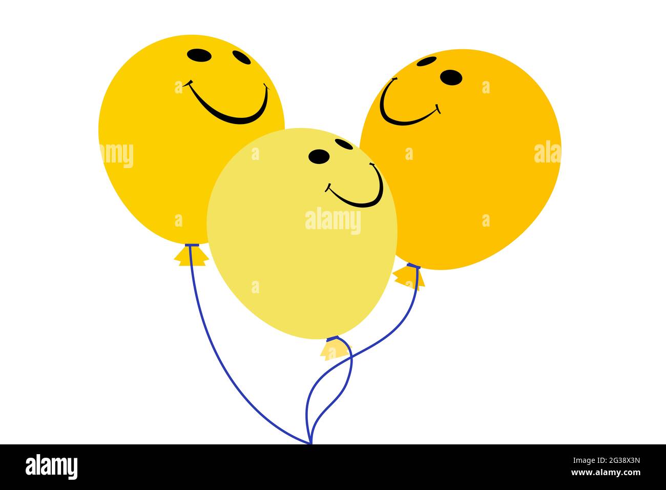 Smiling face balloons, Mental health symbol. Happy flying decorative ...