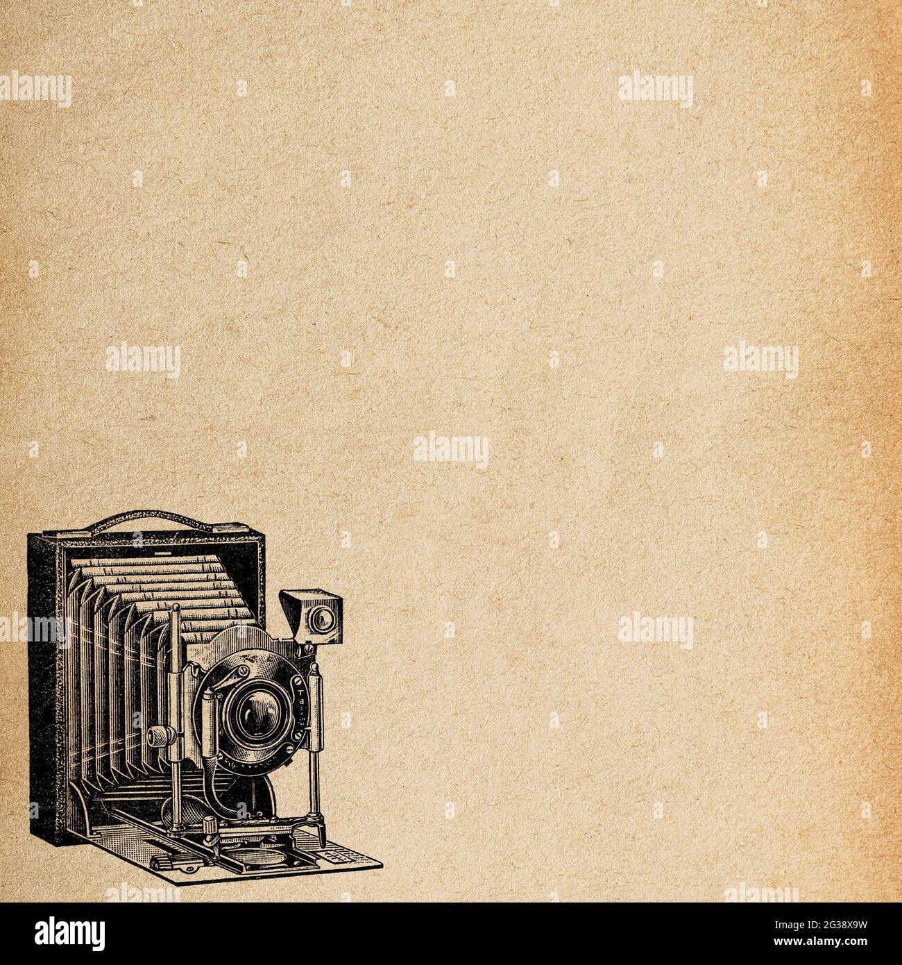 Old paper sheet texture background. Vintage photo camera engraving 1906 ...