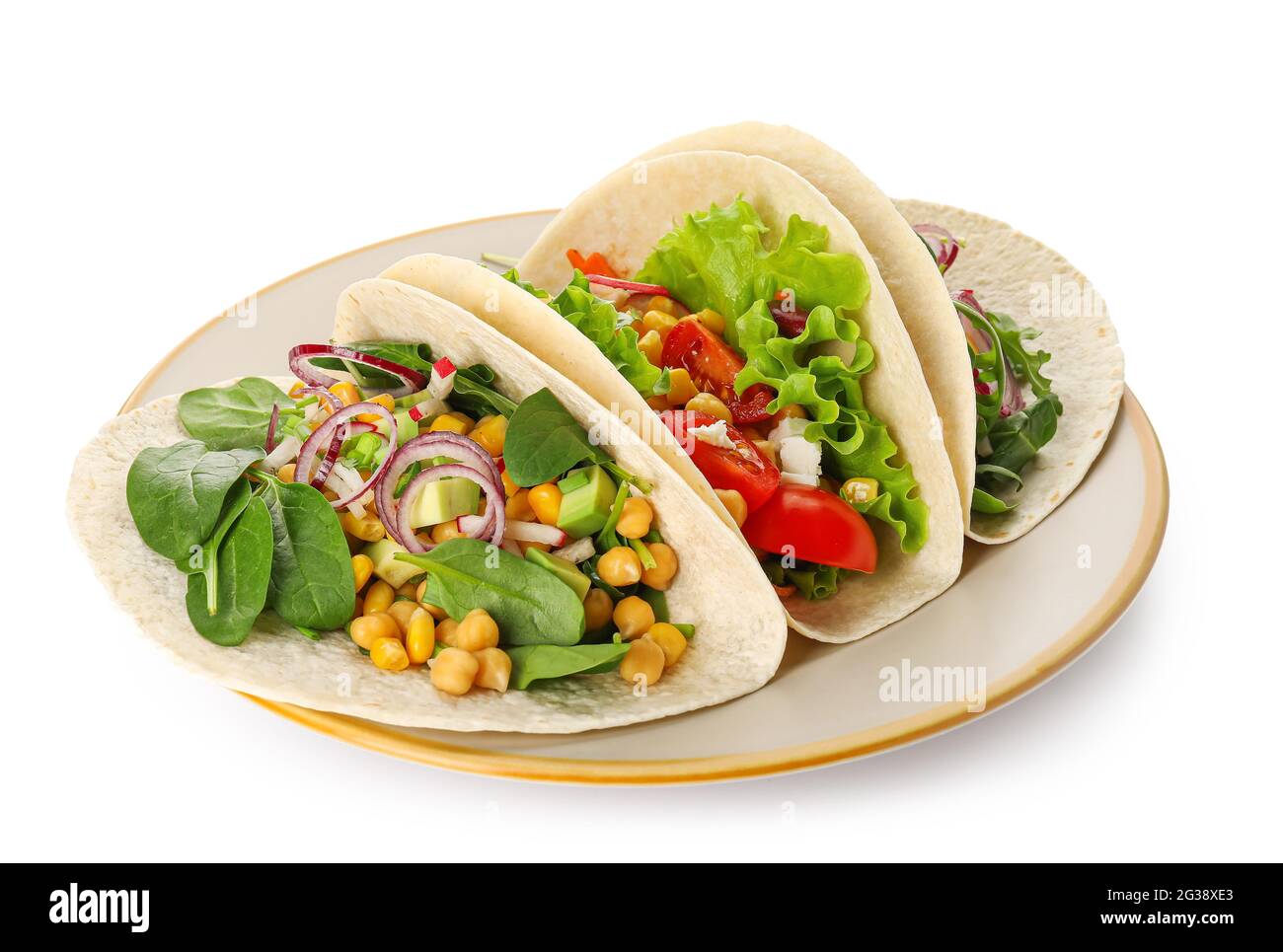 Vegetarian tacos Cut Out Stock Images & Pictures - Alamy