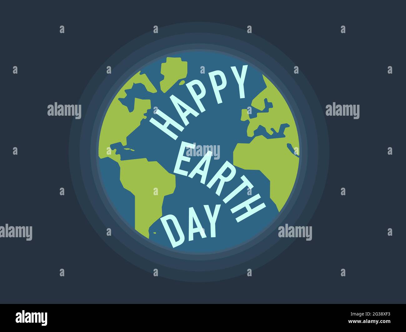 Happy earth day illustration. "Happy Earth Day" text writen on a the ...