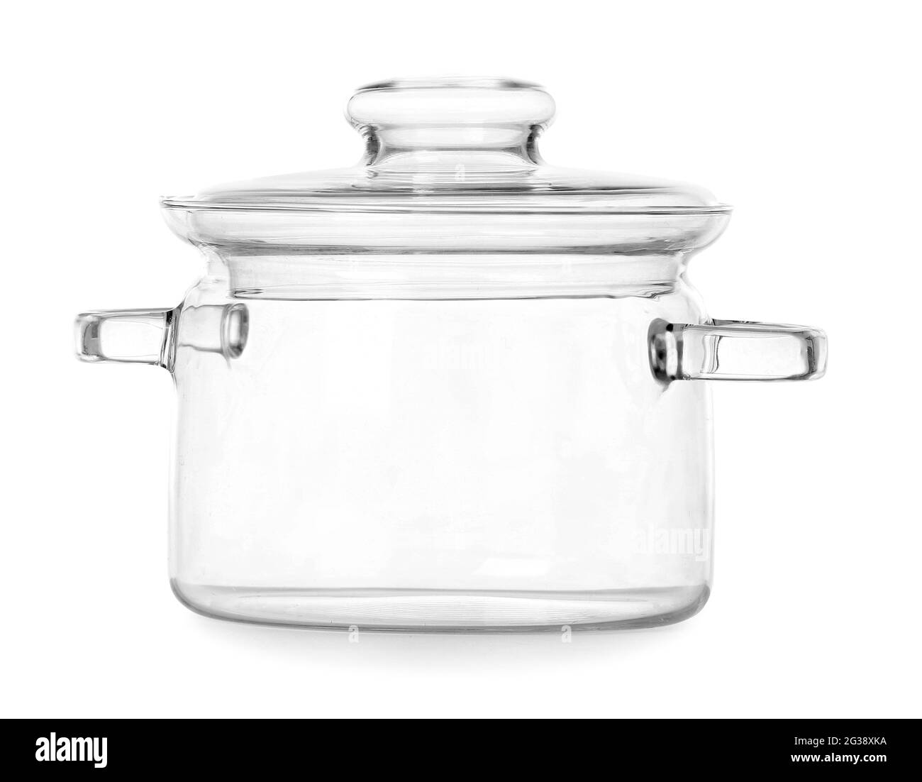 Stylish cooking pot on white background Stock Photo - Alamy