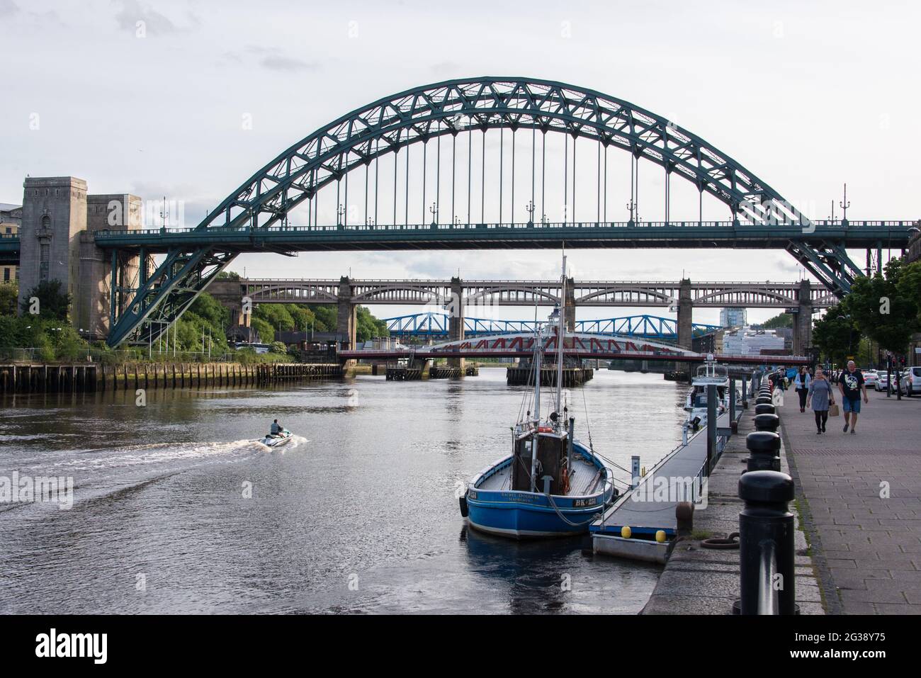 The bridges of Newcastle: A view of Tyne Bridge and in the background ...