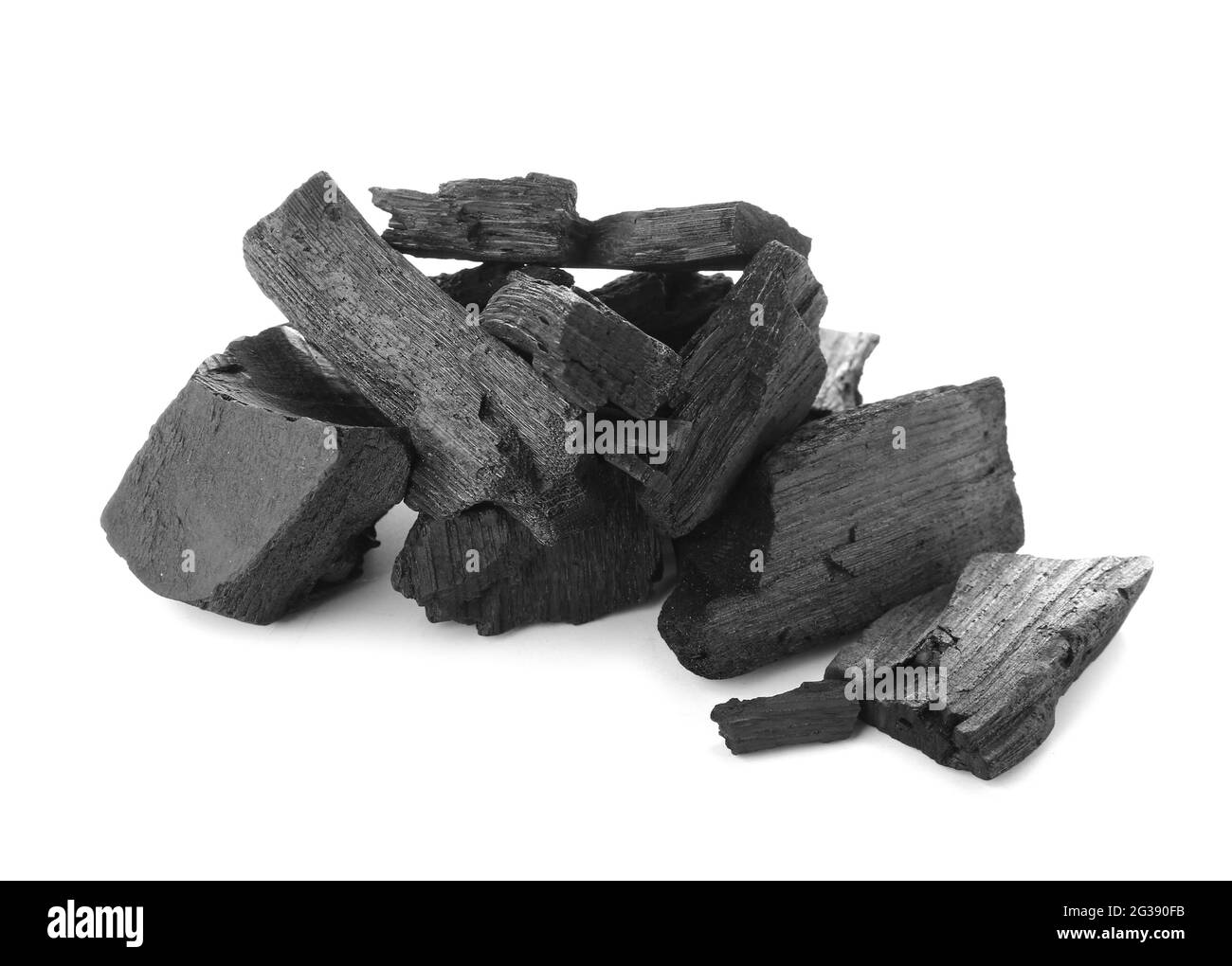 Char coal on white background Stock Photo - Alamy