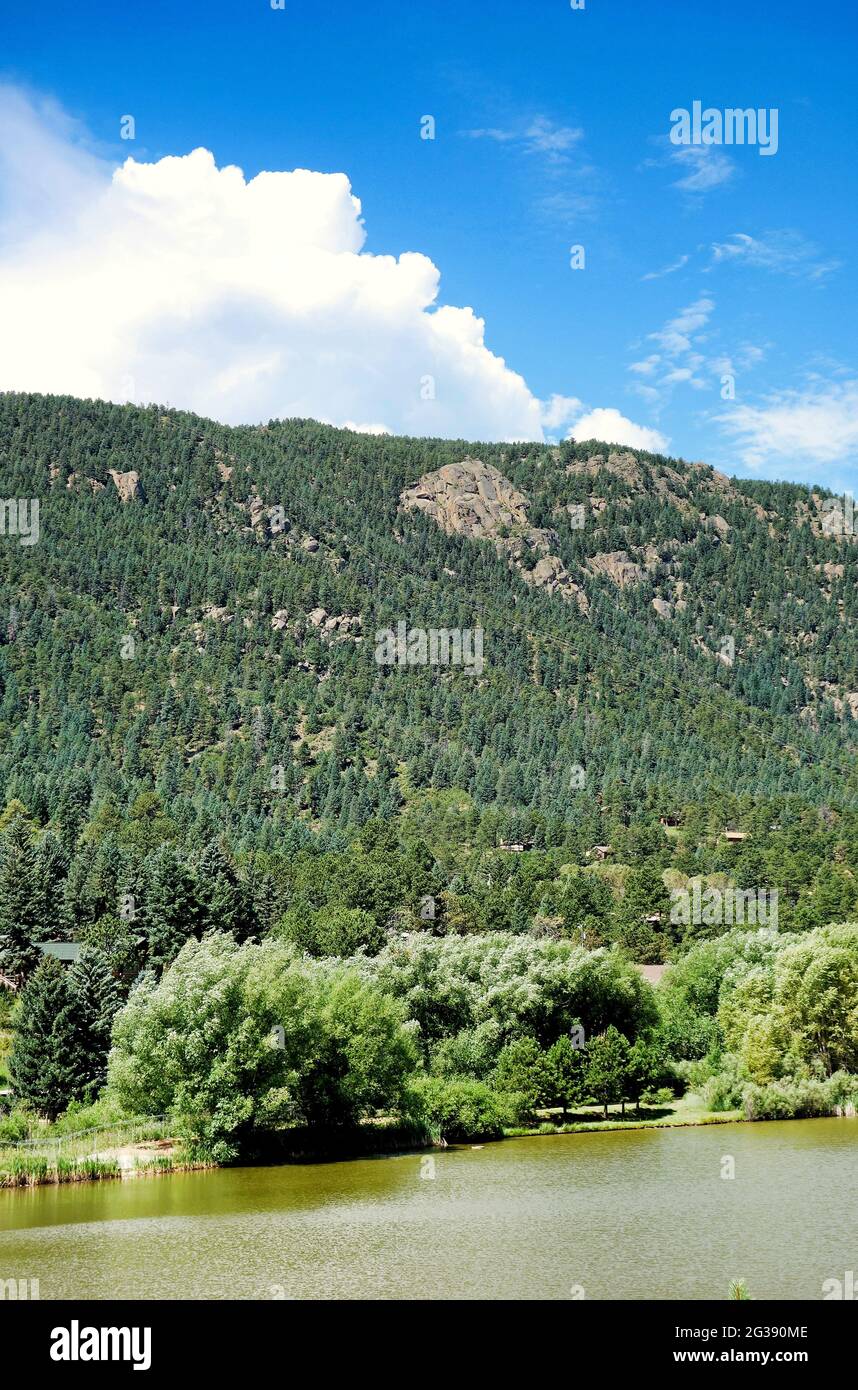 Beautiful vertical wallpaper of the mountain by the lake Stock Photo ...