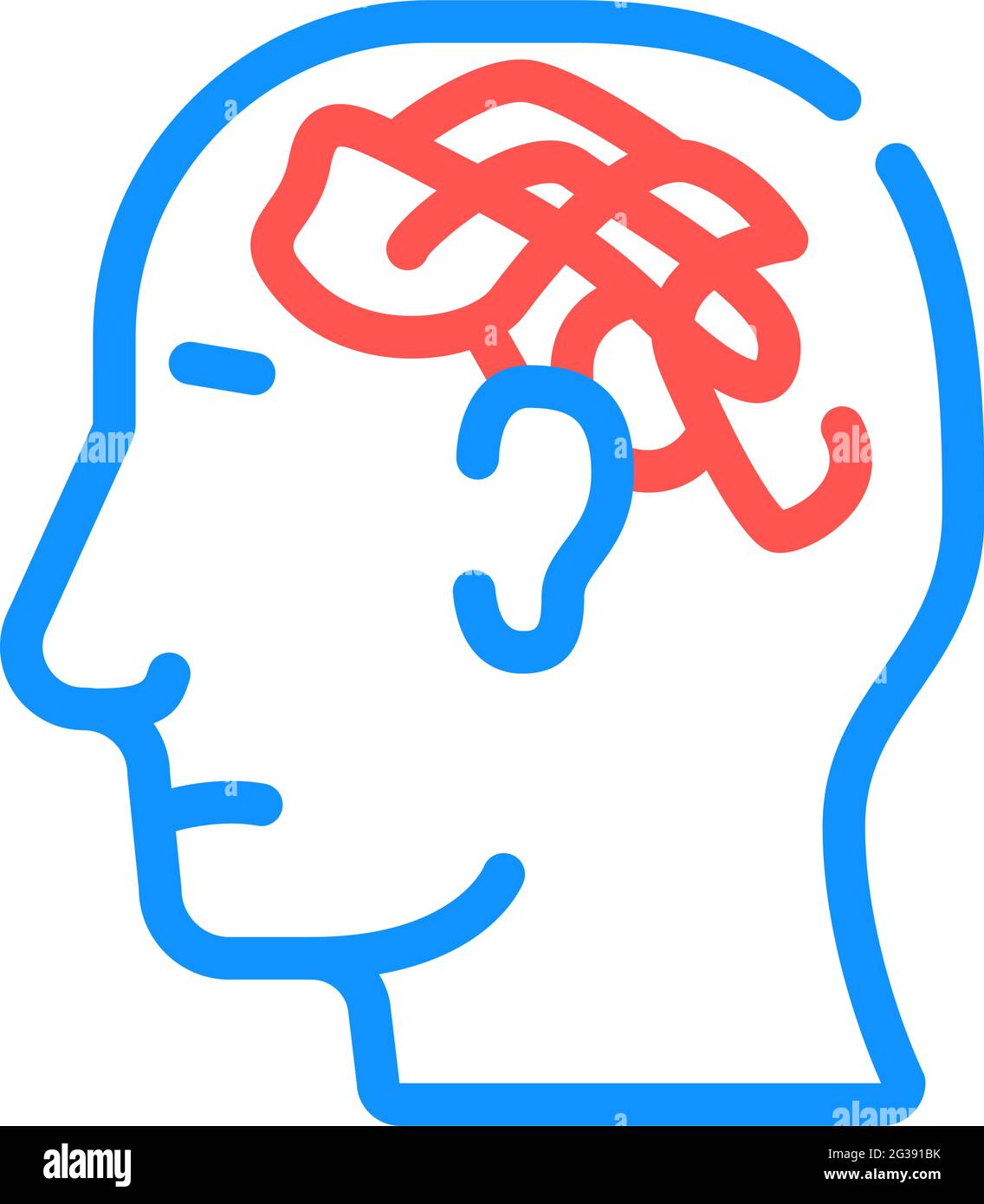 confused thoughts color icon vector illustration Stock Vector Image ...