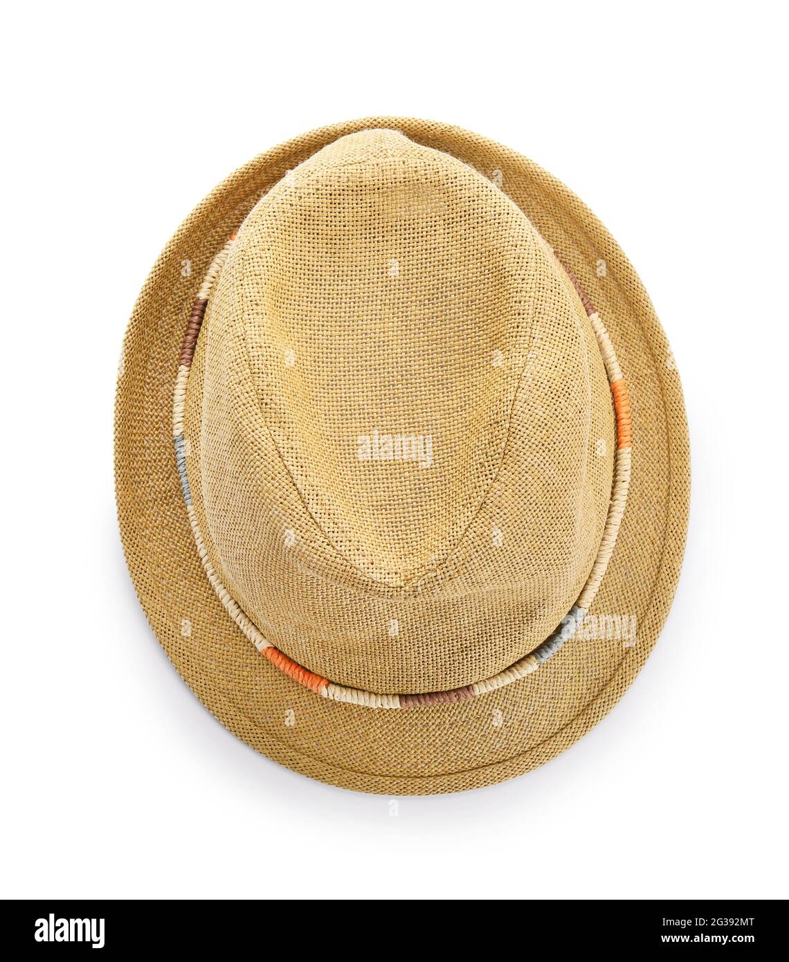 Stylish summer hat on white background Stock Photo - Alamy