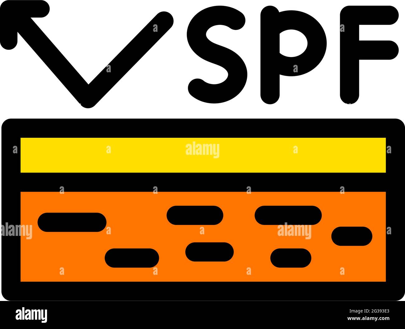 Ultra violet protection skin symbol. SPF color icon. Sun ray sign in ...