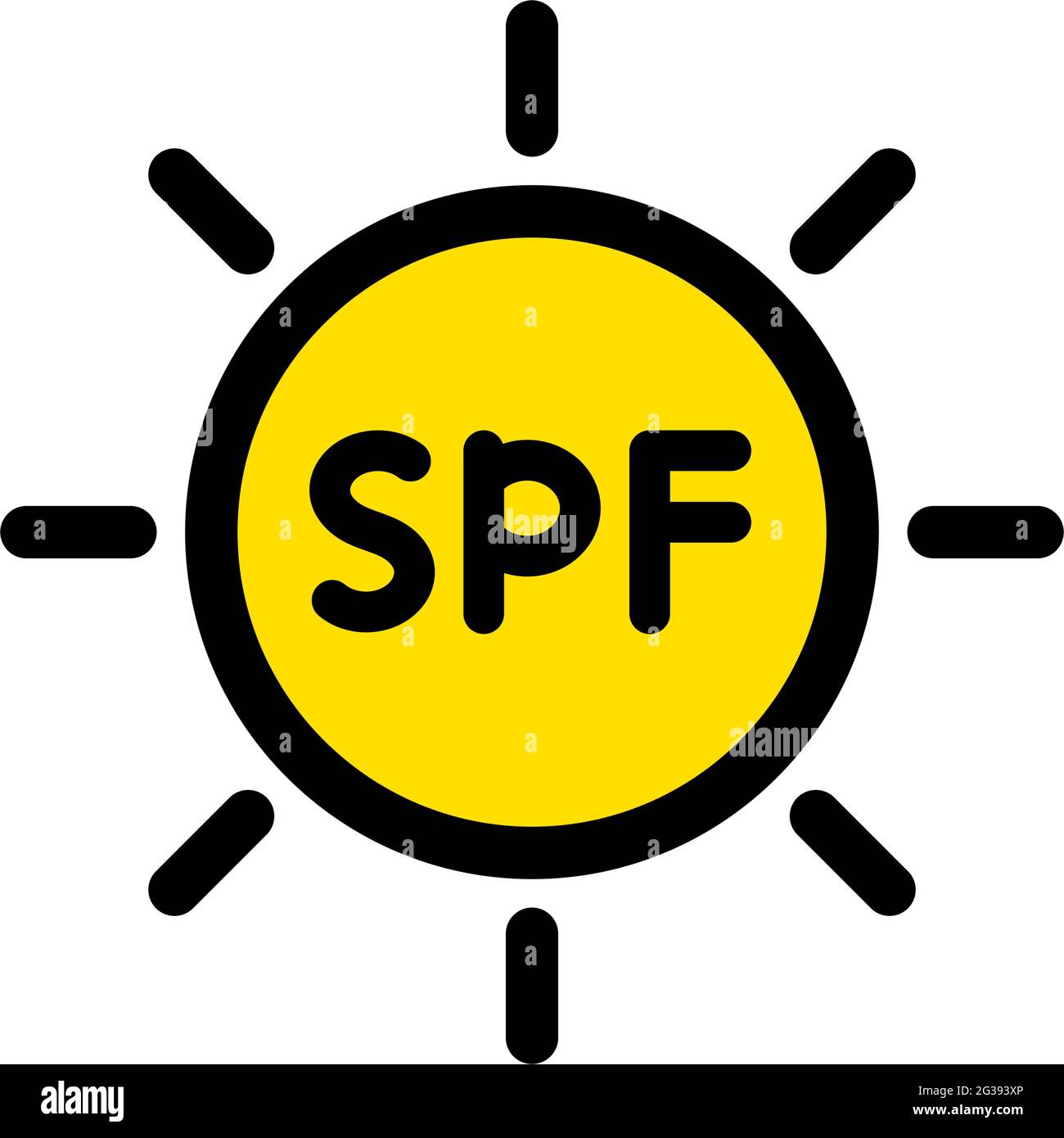 Ultra violet protection flat symbol. SPF icon. Sun ray sign. Thin color ...