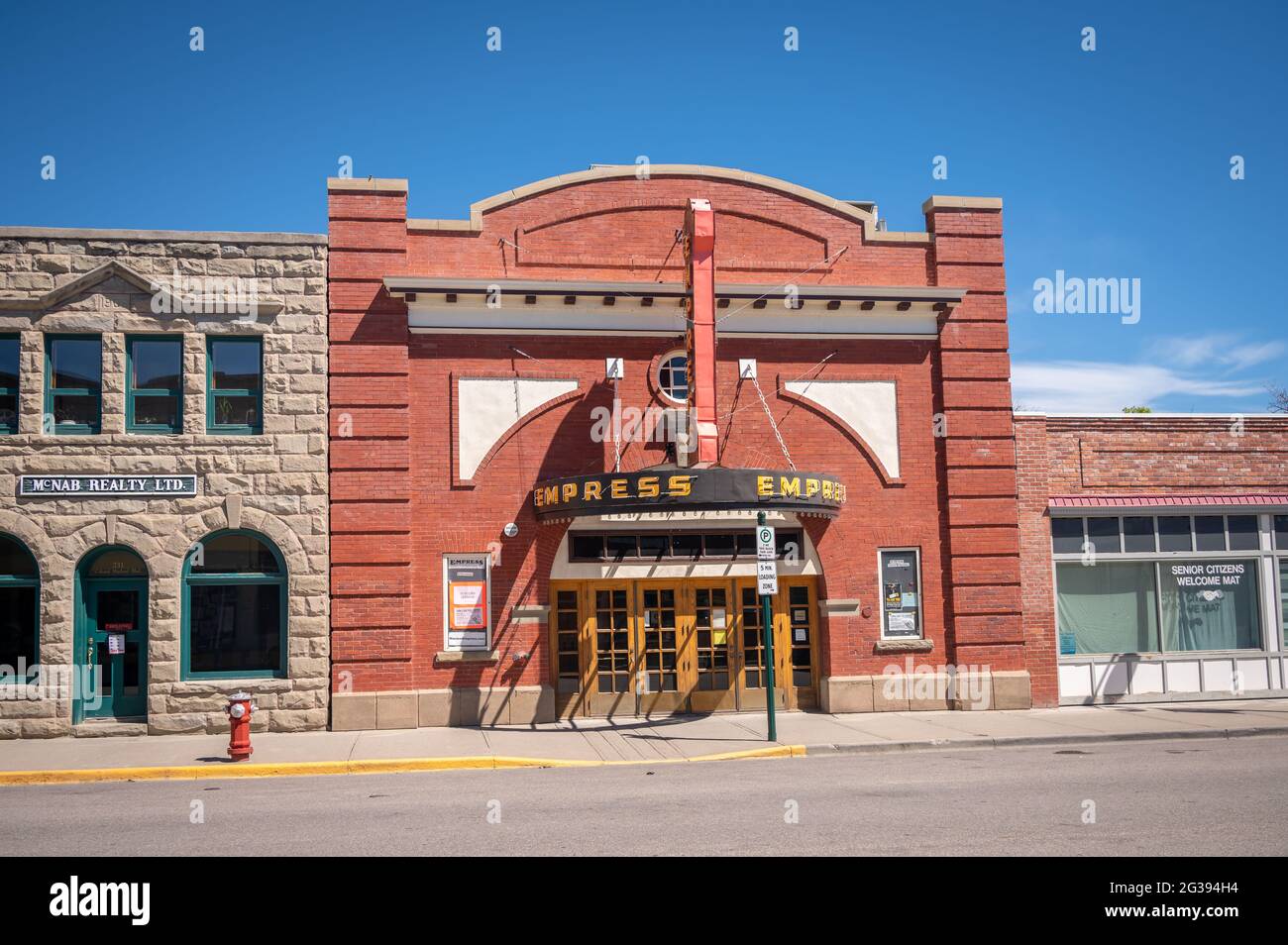 Fort MacLeod, Alberta - June 13, 2021: Historic building's in the heart ...