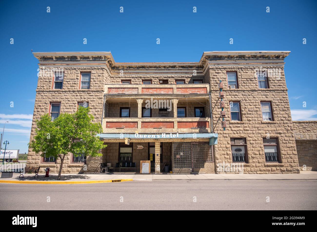 Fort MacLeod, Alberta - June 13, 2021: Historic building's in the heart ...