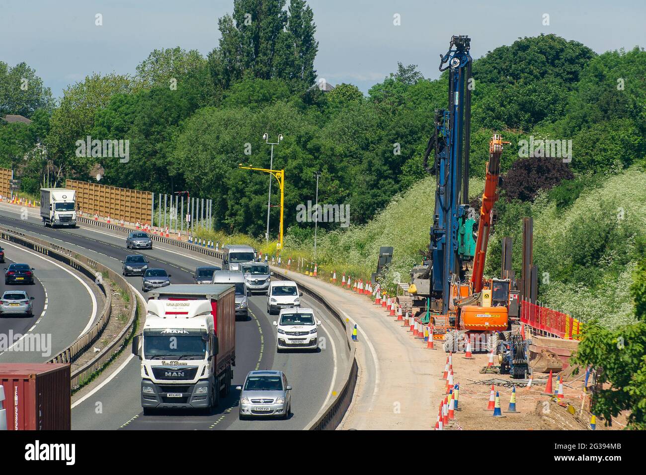 Slough, Berkshire, UK. 14th June, 2021. The M4 is being upgraded to a ...