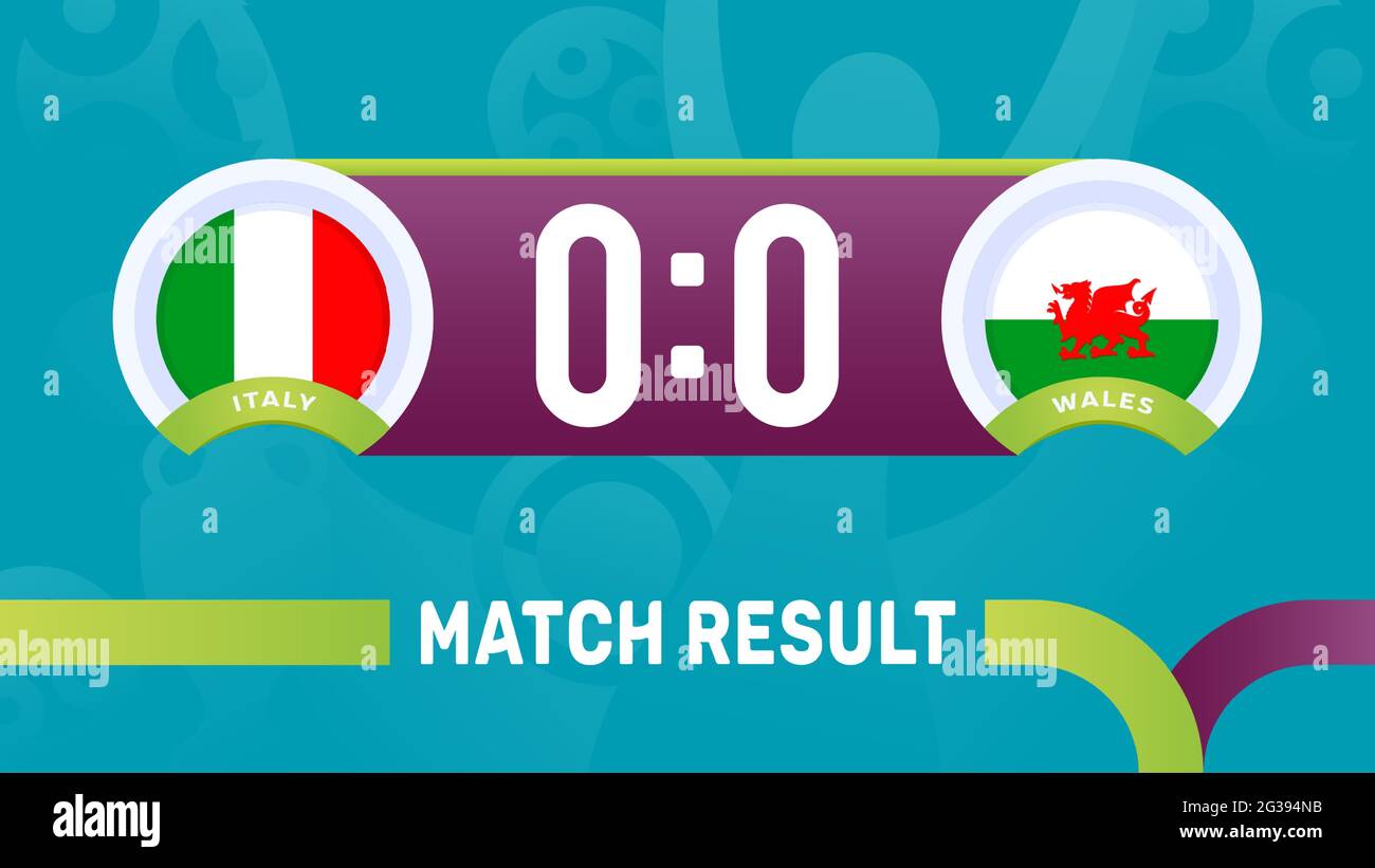 italy vs wales match result, European Football Championship 2020 vector ...