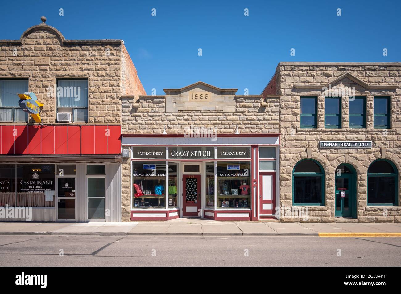 Fort MacLeod, Alberta - June 13, 2021: Historic building's in the heart ...