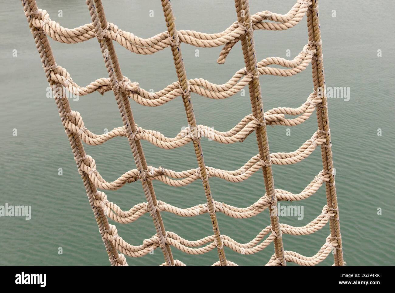 Rigging on a full sized replica of the Dingyuan Ironclad battleship in ...