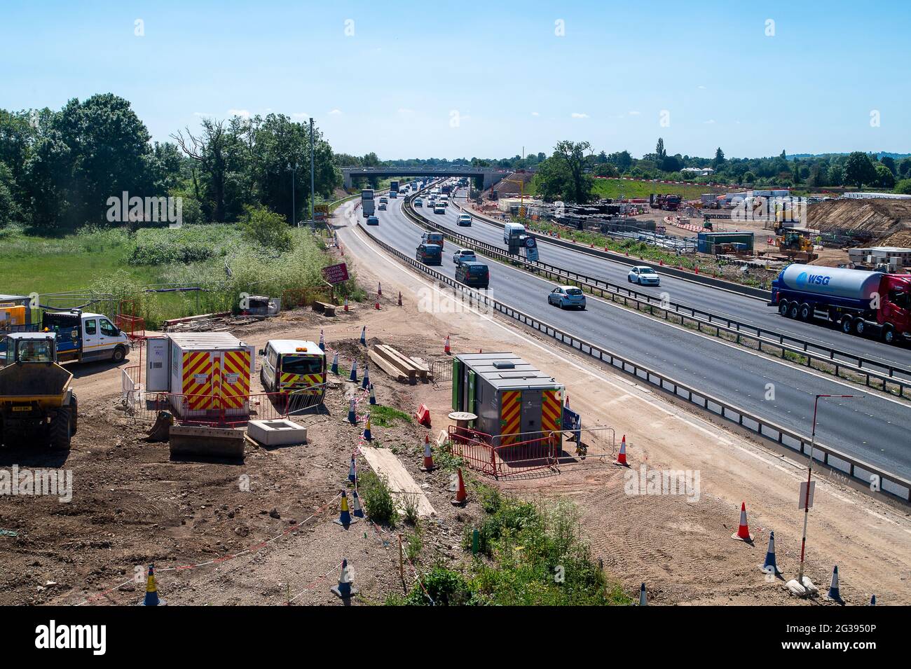 Slough, Berkshire, UK. 14th June, 2021. The M4 is being upgraded to a ...