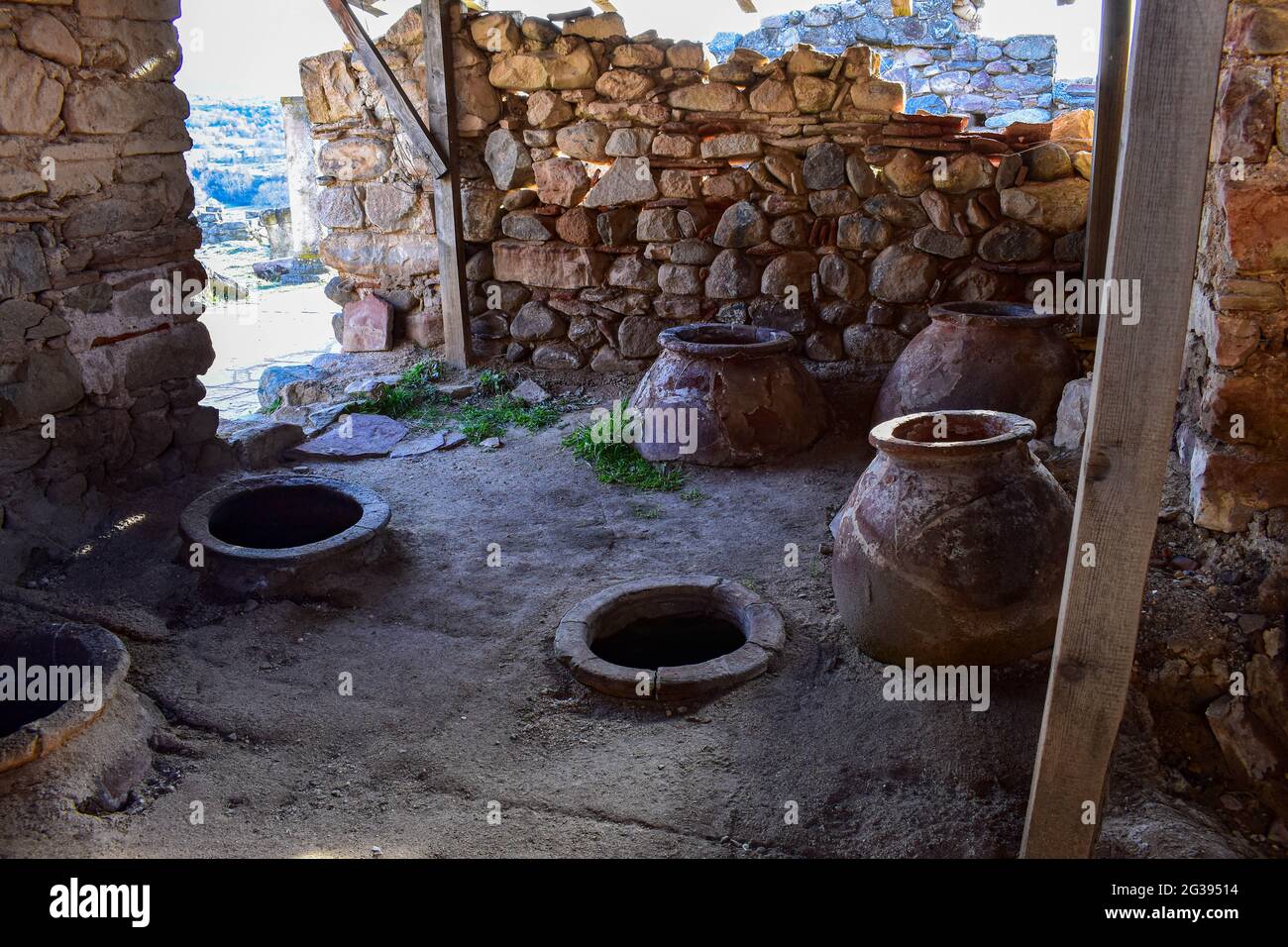 Old big pot in ancient city Bargala Macedonia Stock Photo - Alamy