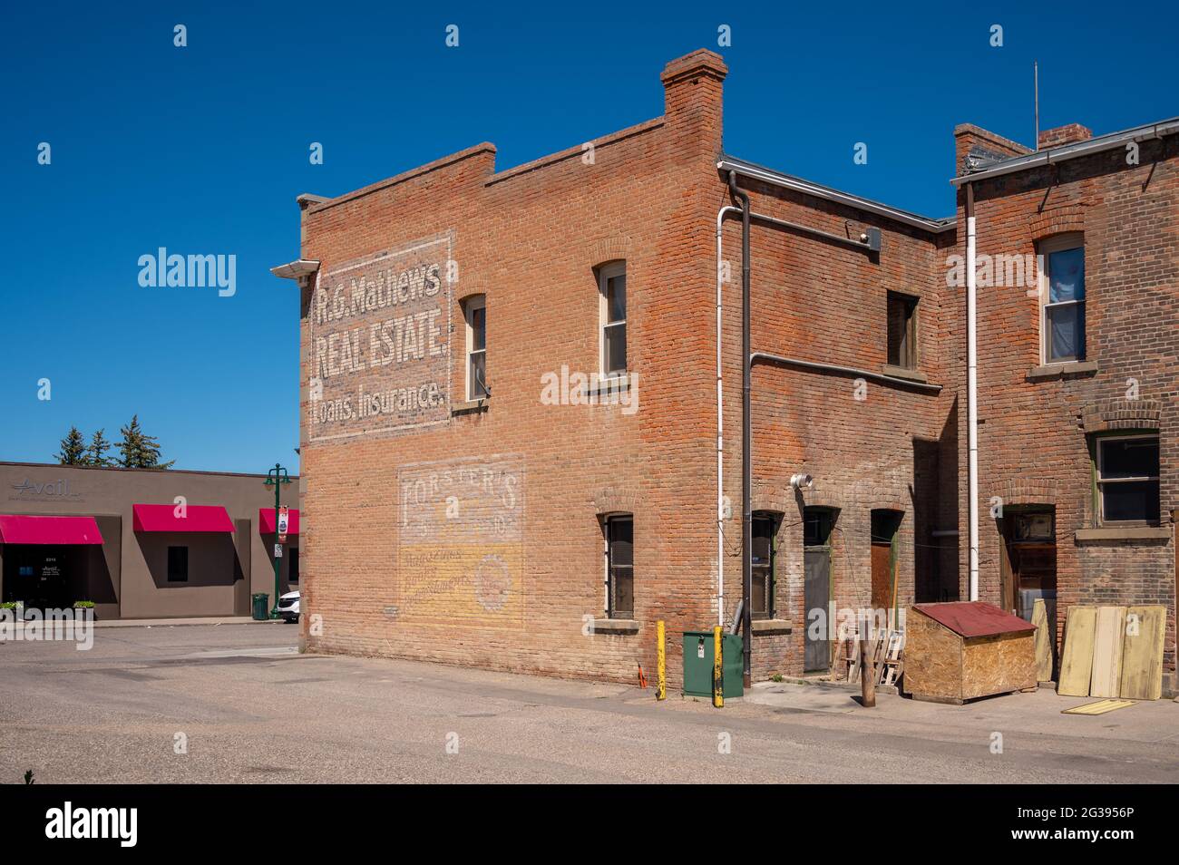 Fort MacLeod, Alberta - June 13, 2021: Historic building's in the heart ...