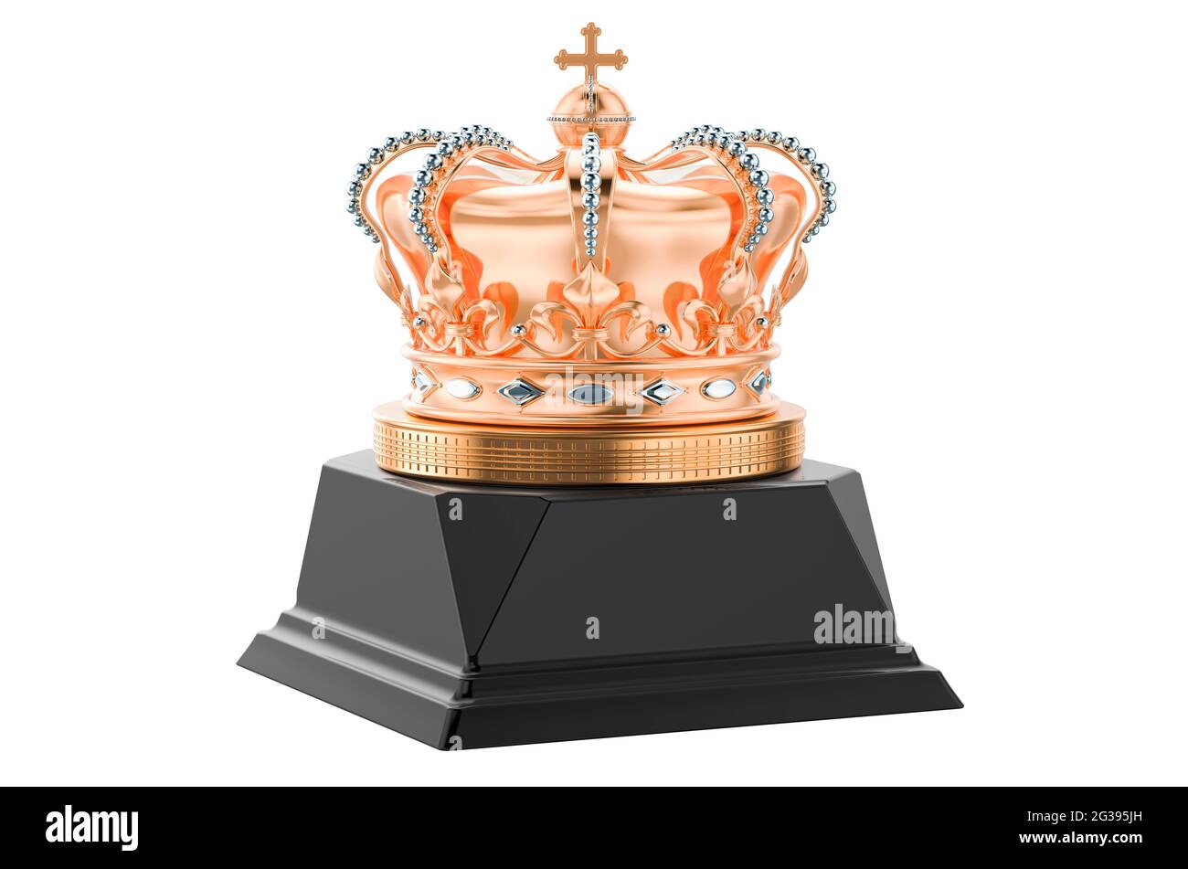 Golden crown award concept. 3D rendering isolated on white background ...