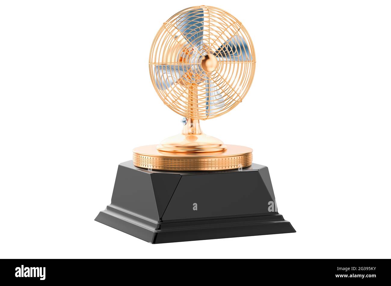 Table fan gold award concept. 3D rendering isolated on white background ...