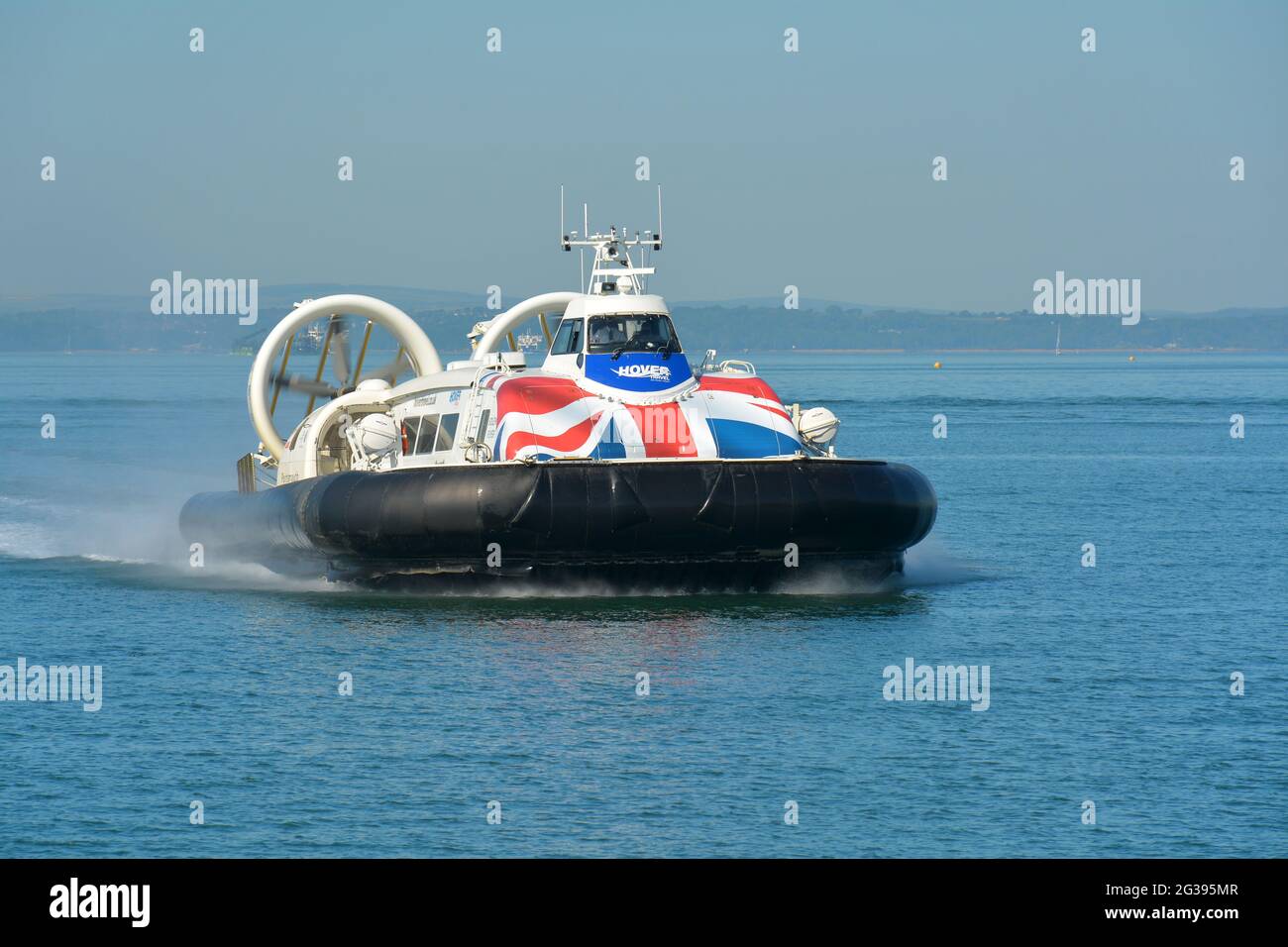Hovertravel hovercraft approaching the Southsea terminal. The ...