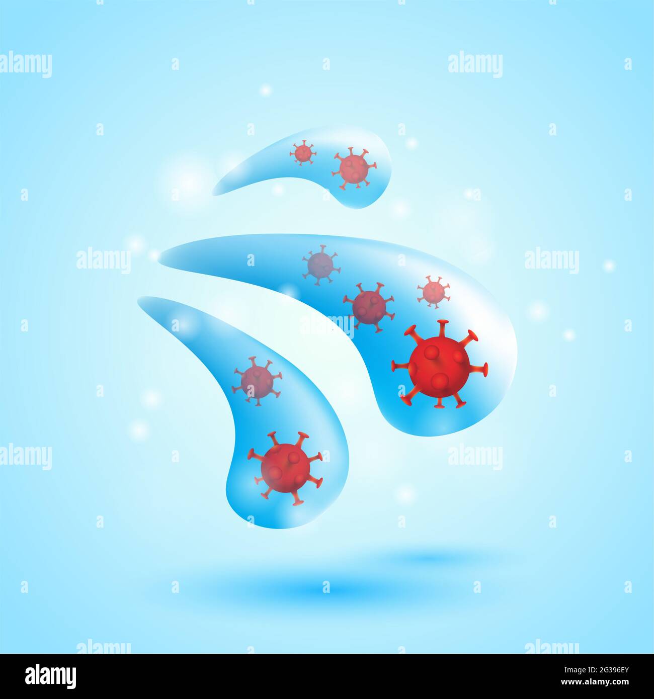 Droplet infection. Corona virus in droplets. Spread of the virus. Water ...