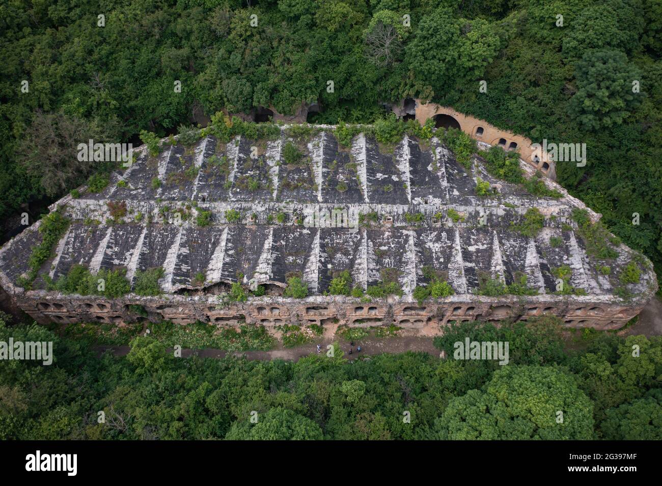 Aerial view on abandoned Military Tarakaniv Fort (Dubno Fort, New Dubno ...
