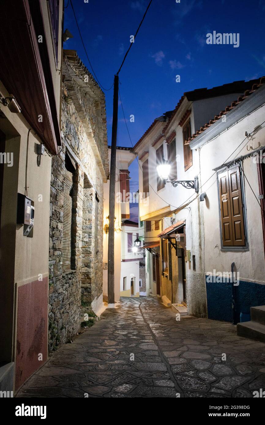 Old street of samos town hi-res stock photography and images - Alamy
