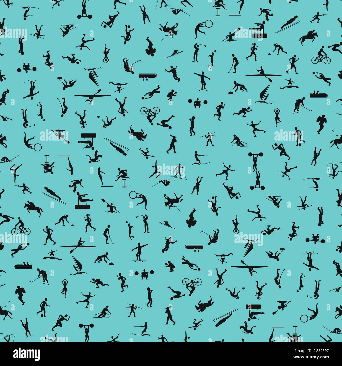 Beautiful repeat pattern illustration with athletes - great for ...