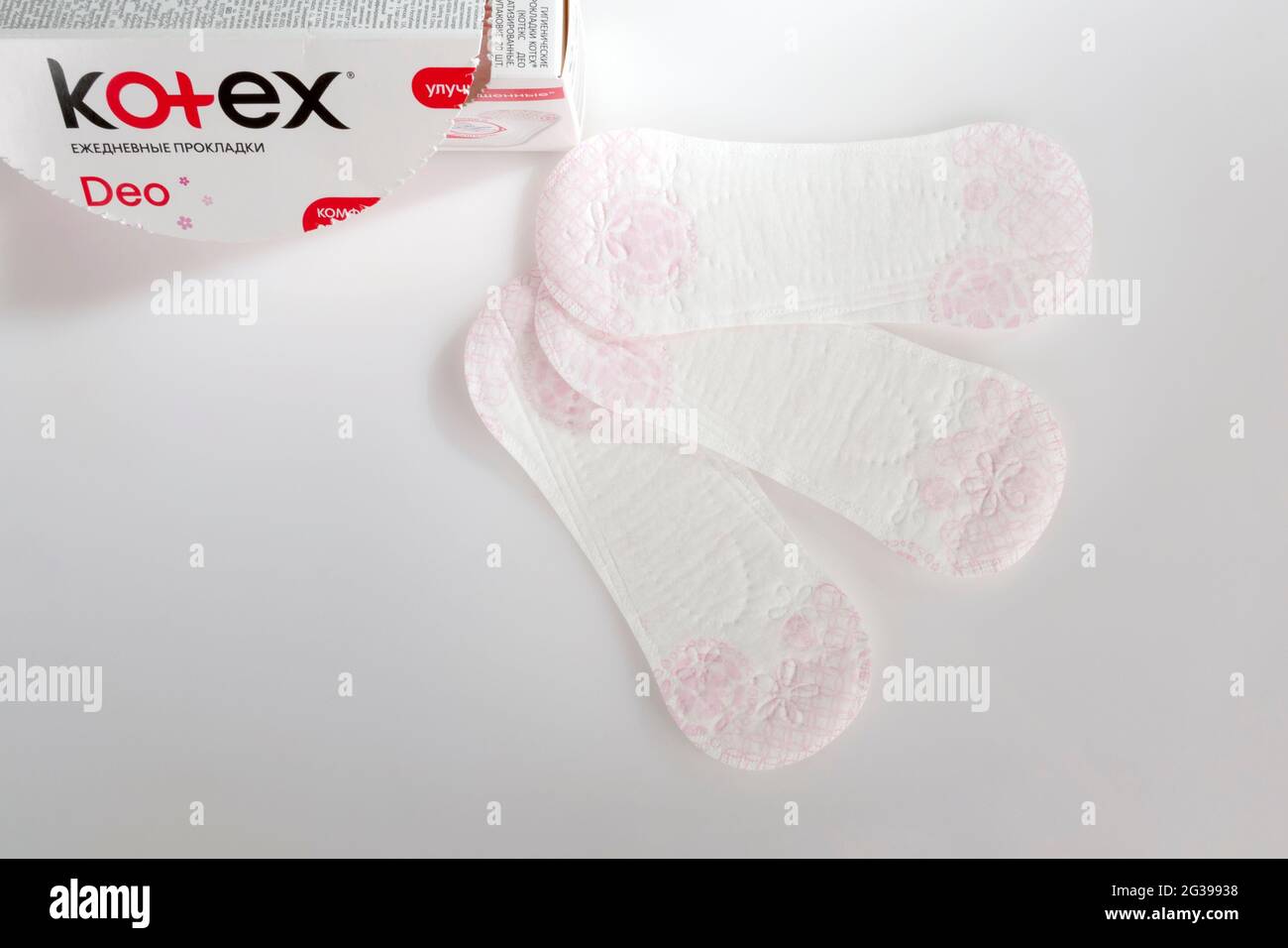 Kotex pads for every day. Thin and comfortable pads Stock Photo - Alamy