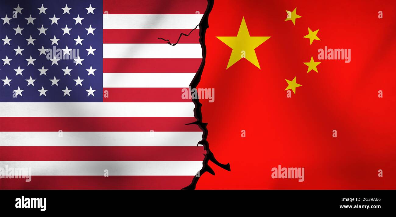 Us china flag cracks hi-res stock photography and images - Alamy