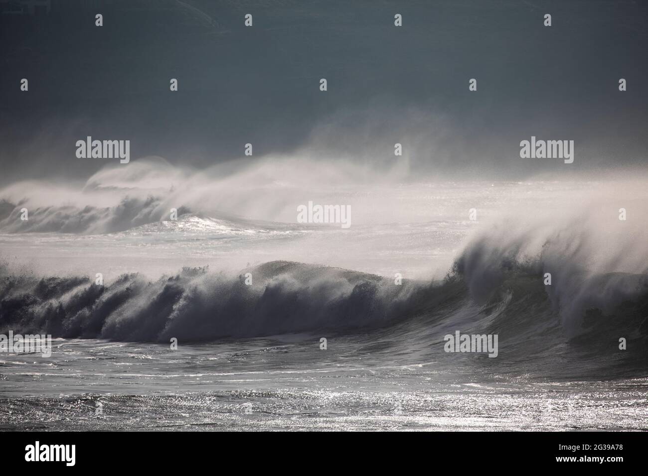 Large surf waves at Fistral Beach Newquay Cornwall Stock Photo - Alamy