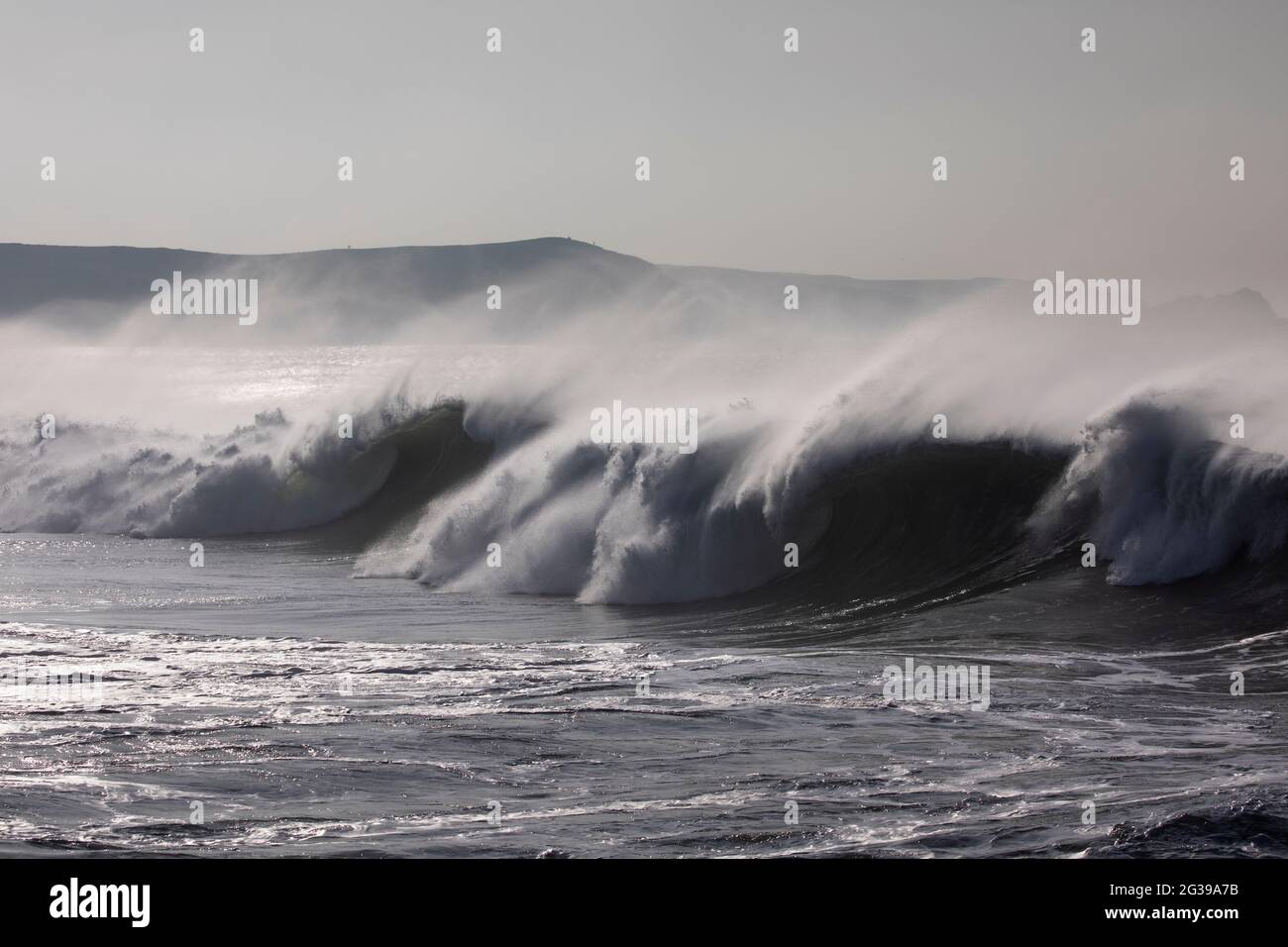 Large surf waves at Fistral Beach Newquay Cornwall Stock Photo - Alamy