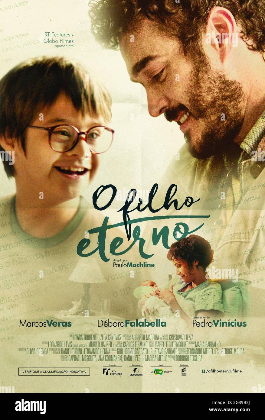 O FILHO ETERNO, Brazilian Poster, from left: Pedro Vinicius, Marcos Veras, Debora Falabella ...