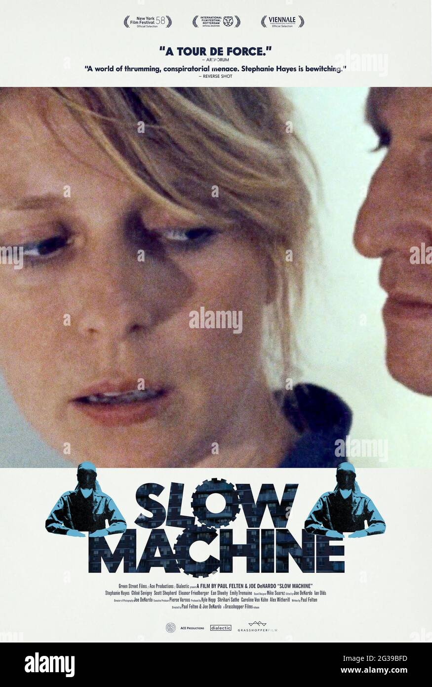 SLOW MACHINE, poster, from left: Stephanie Hayes, Scott Shepherd, 2020 ...