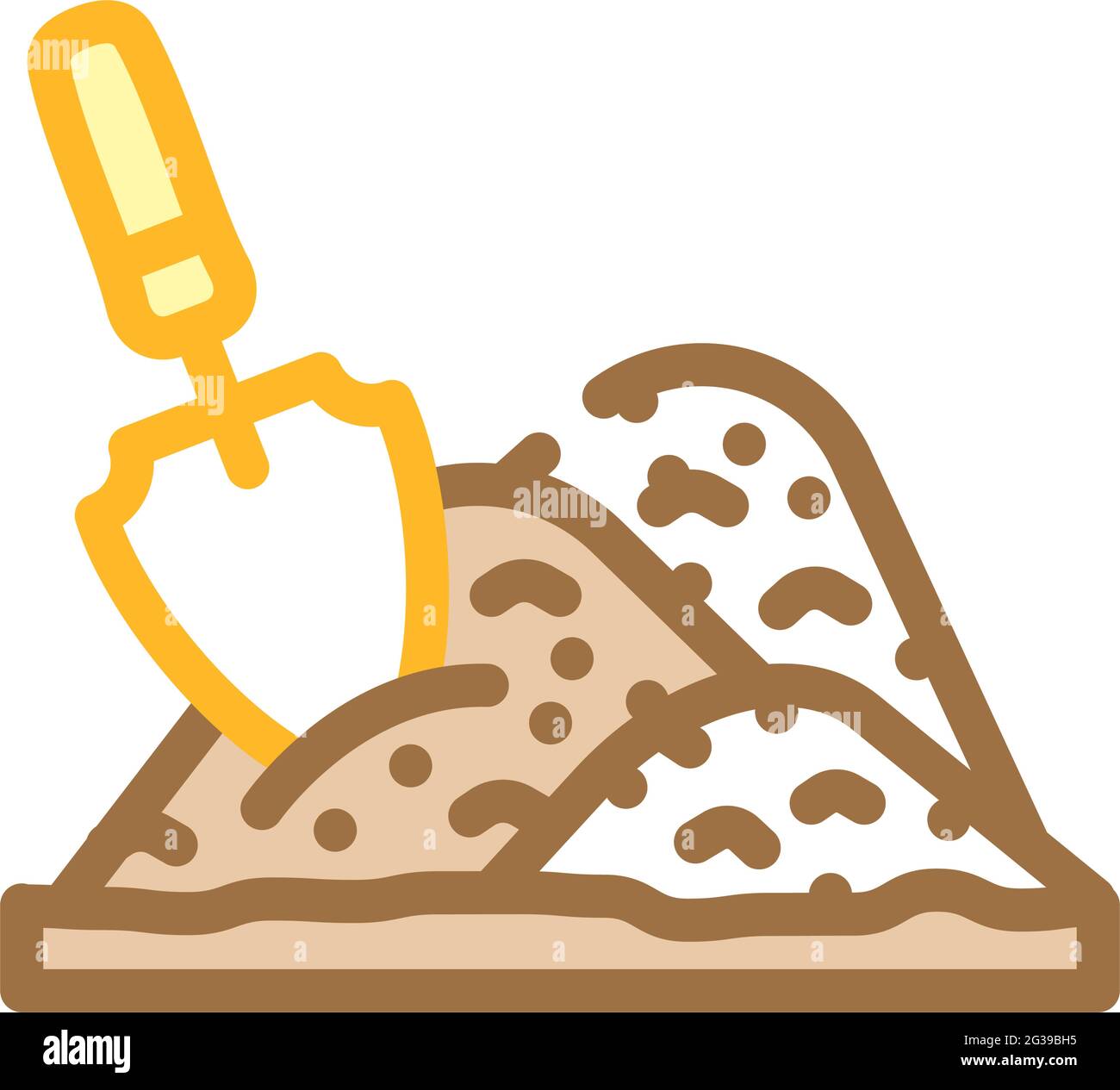 shovel in heap of peat color icon vector illustration Stock Vector ...